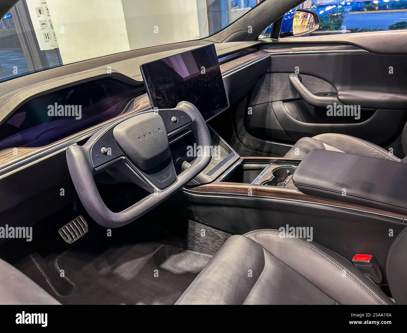 Shanghai, China, View Inside "Tesla » Electric Cars, Display, New Car ...