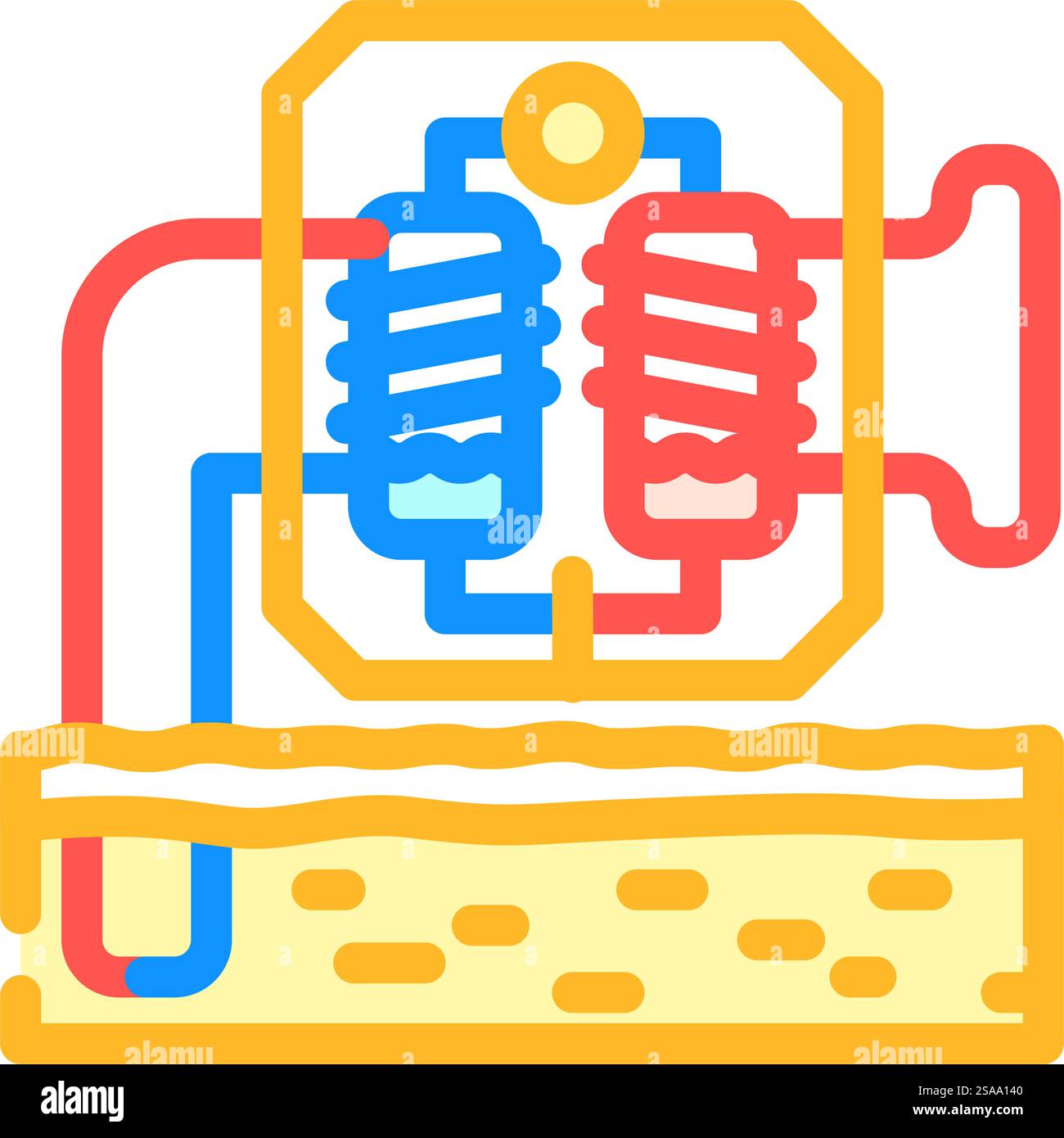 heat recovery geothermal energy color icon vector. heat recovery ...
