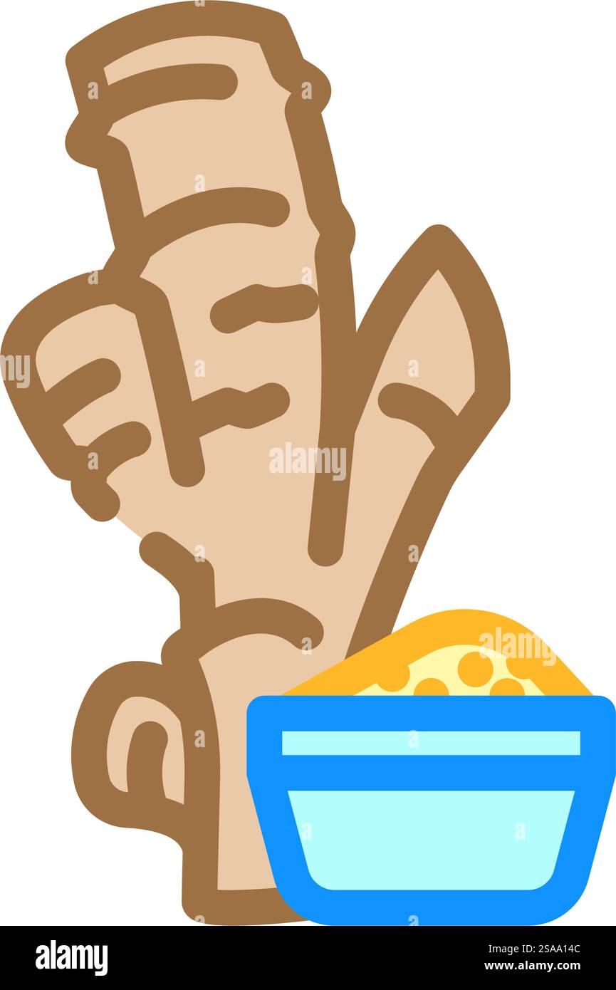 ginger root ayurvedic herb color icon vector. ginger root ayurvedic ...