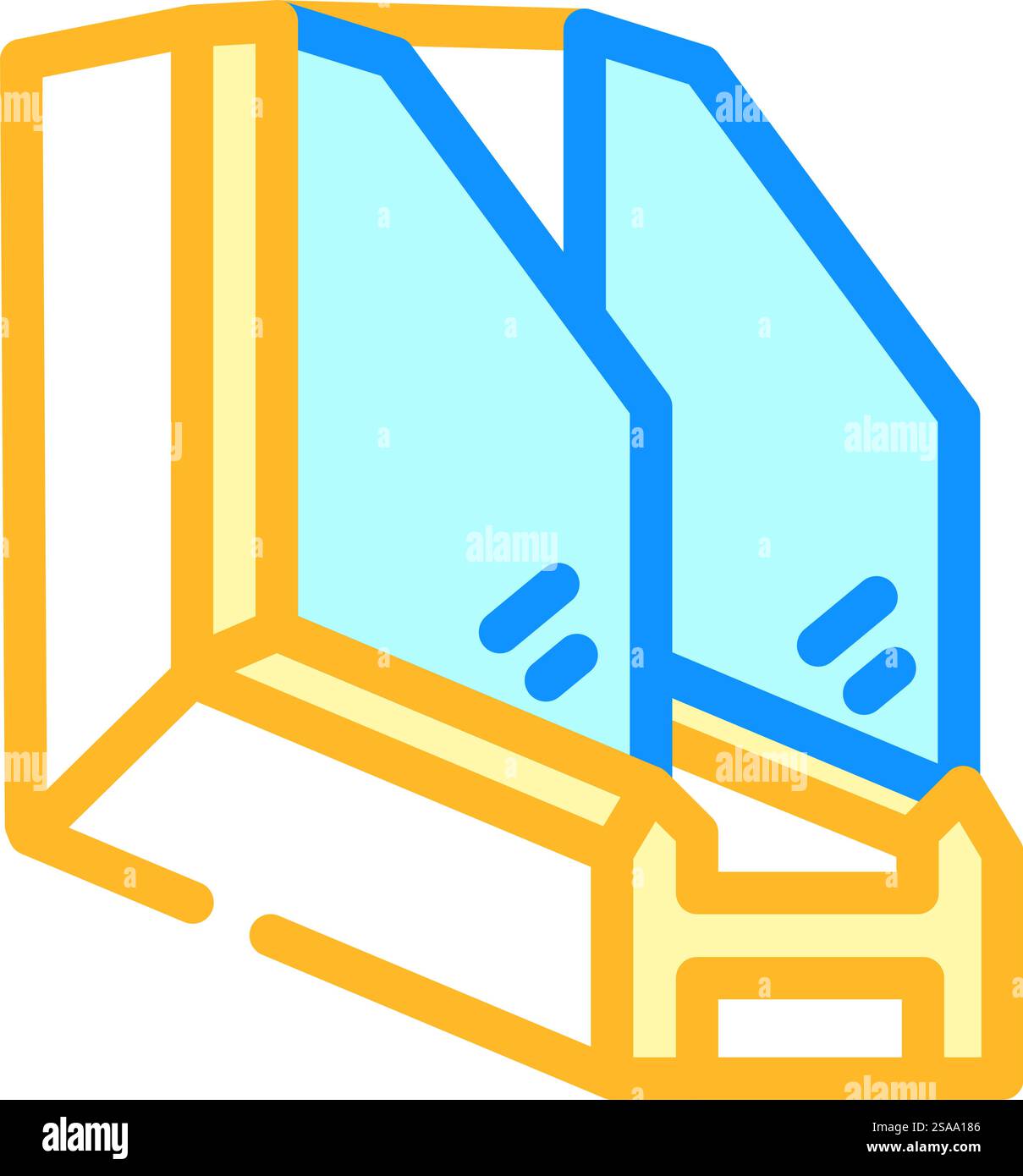 double pane windows energy conservation color icon vector. double pane ...
