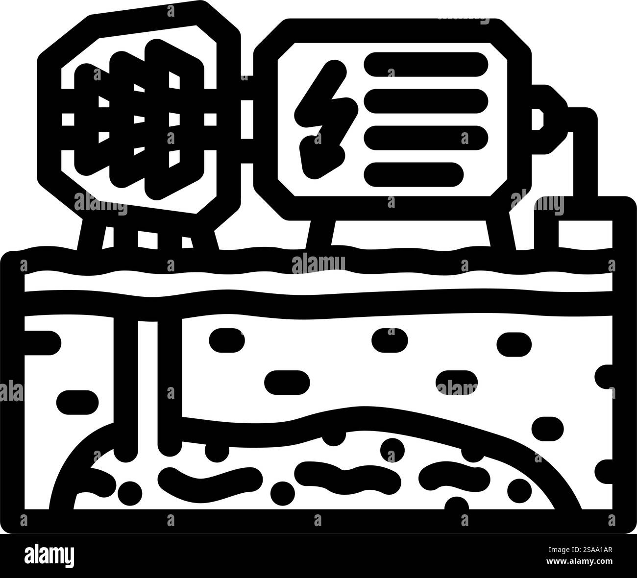 electricity geothermal energy line icon vector. electricity geothermal ...