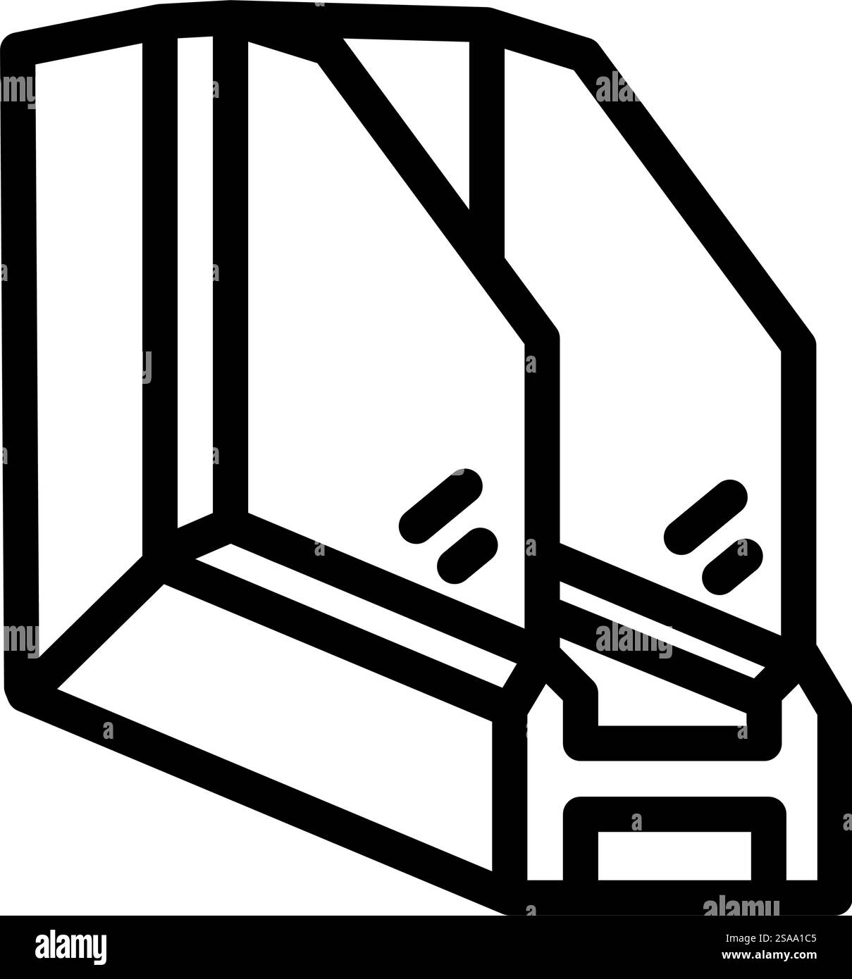 double pane windows energy conservation line icon vector. double pane ...