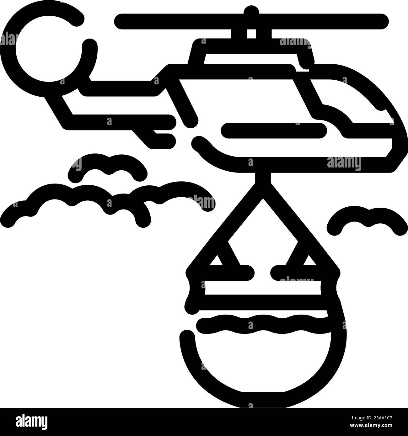 firefighting helicopter line icon vector. firefighting helicopter sign ...