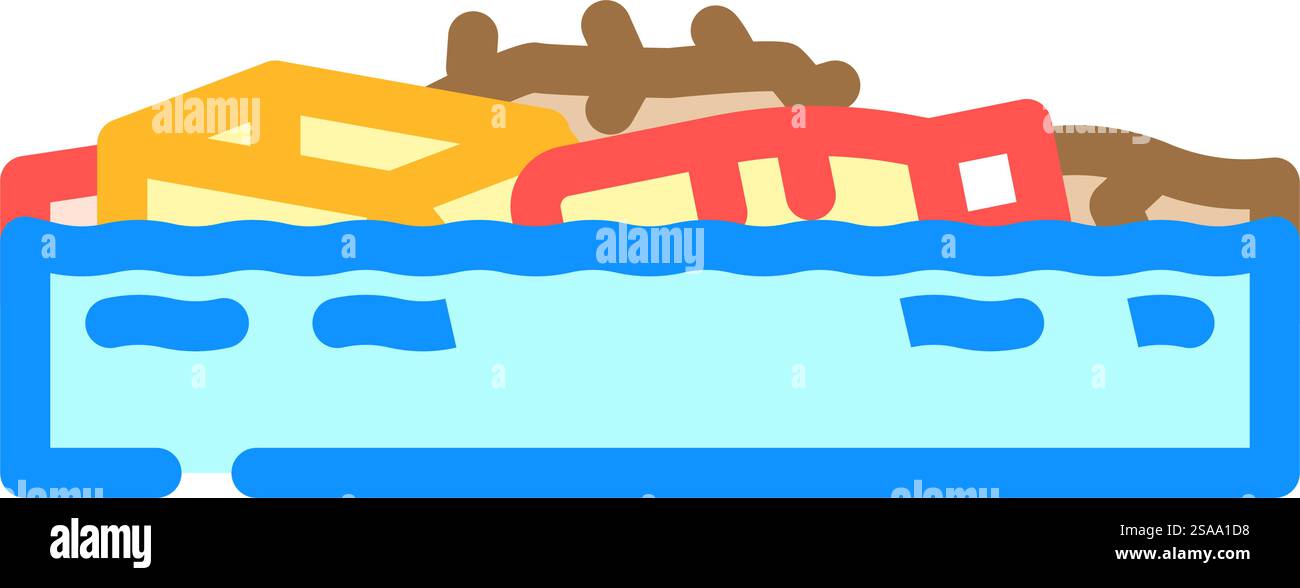 floodwater with debris color icon vector. floodwater with debris sign ...