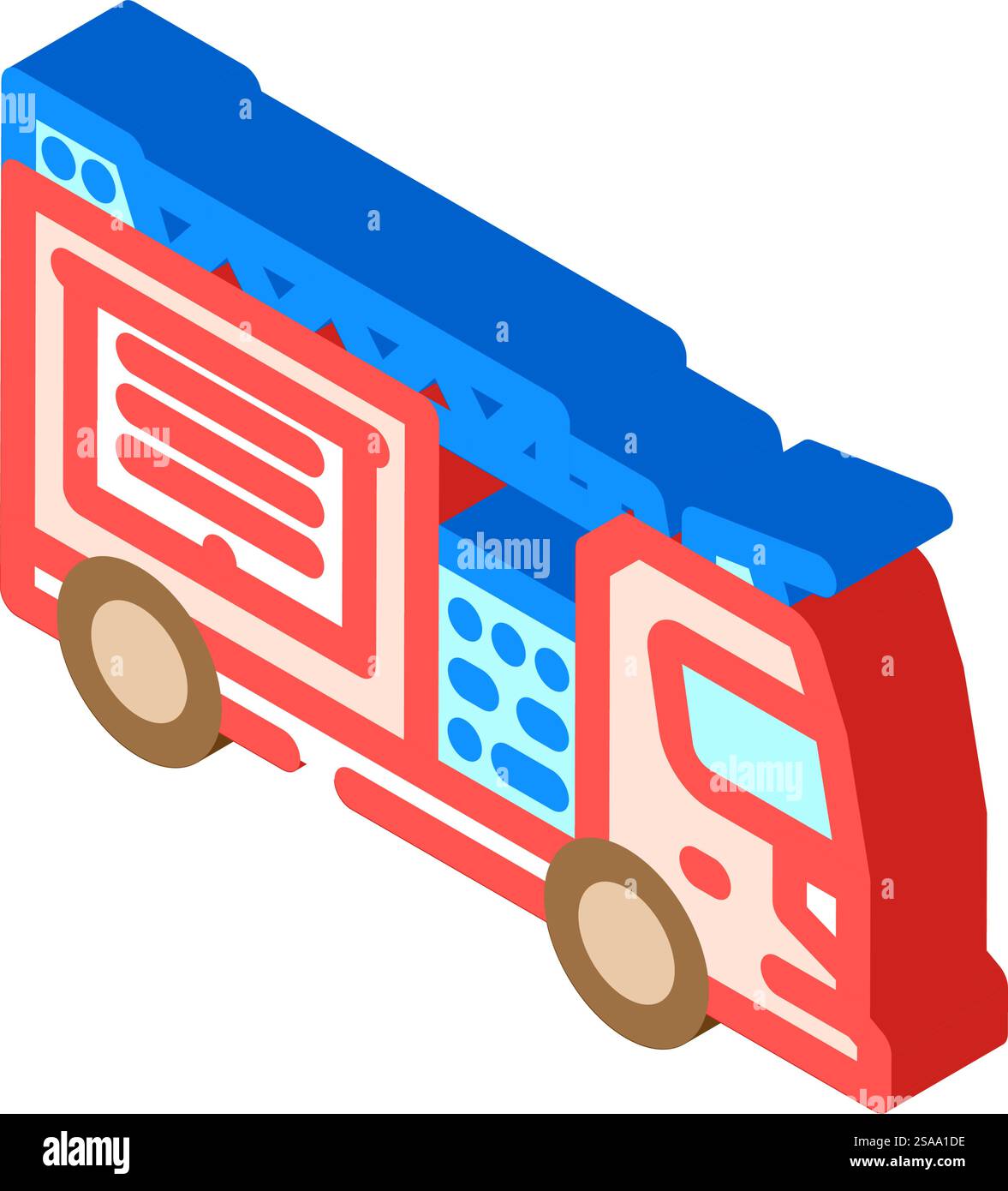 fire truck wildfire disaster isometric icon vector. fire truck wildfire ...