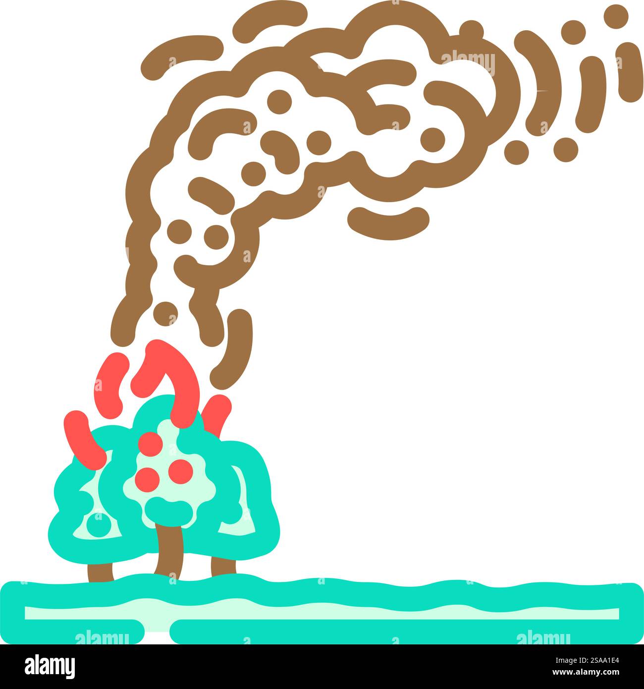 smoke cloud wildfire disaster color icon vector. smoke cloud wildfire ...