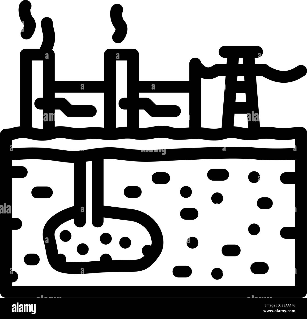 power station geothermal energy line icon vector. power station ...