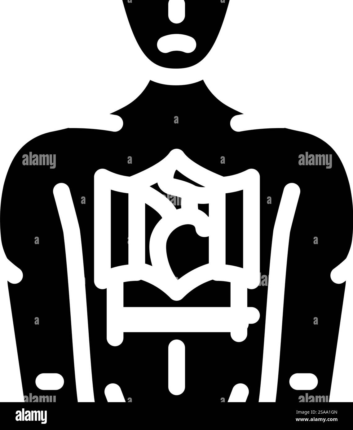 sternotomy surgery glyph icon vector. sternotomy surgery sign. isolated ...
