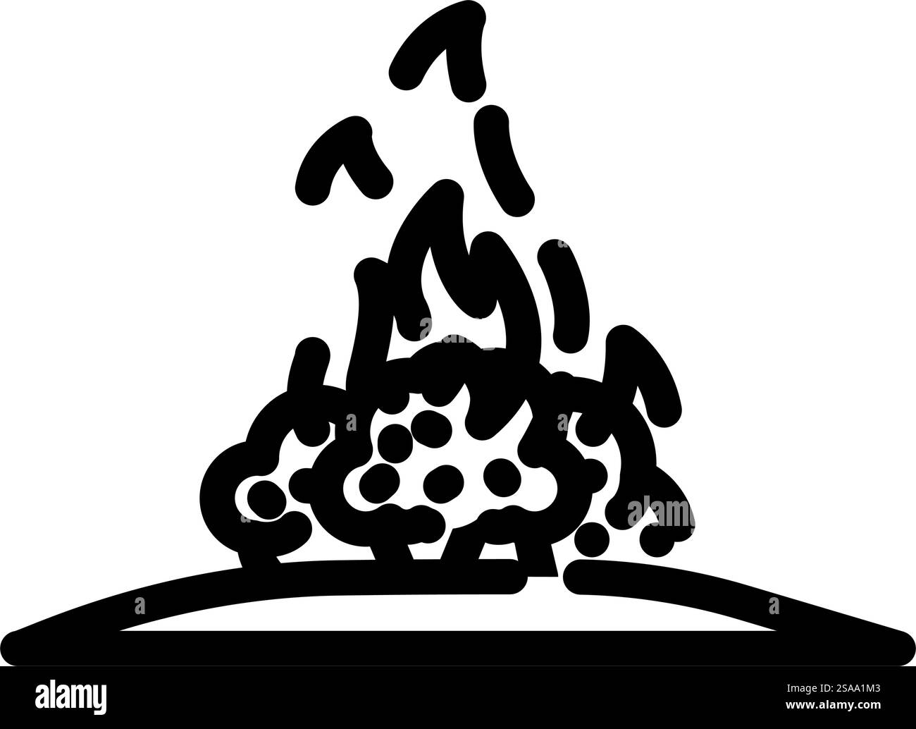 burning bush wildfire disaster line icon vector. burning bush wildfire ...