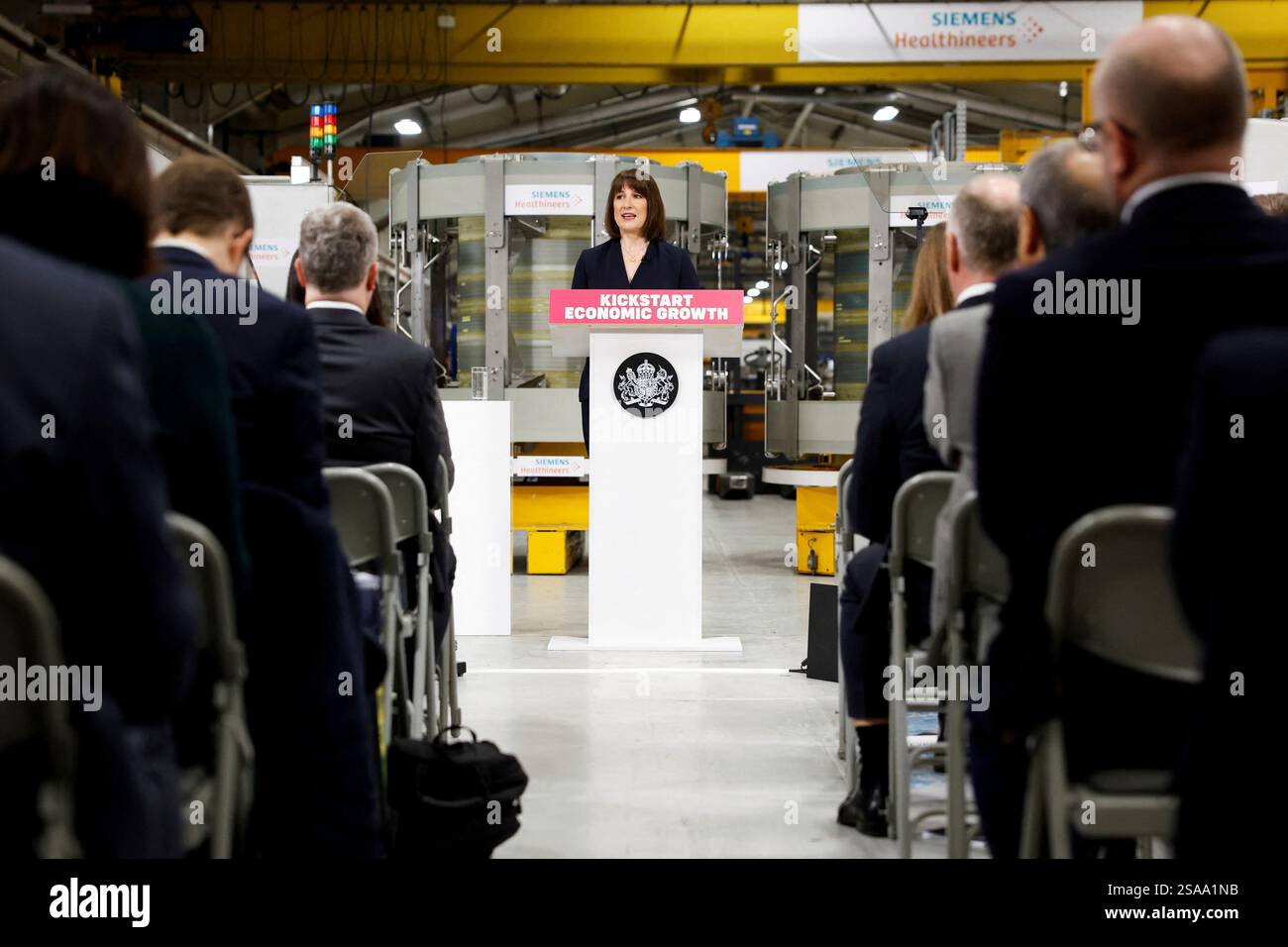 Britain's Chancellor of the Exchequer Rachel Reeves speaks about her ...