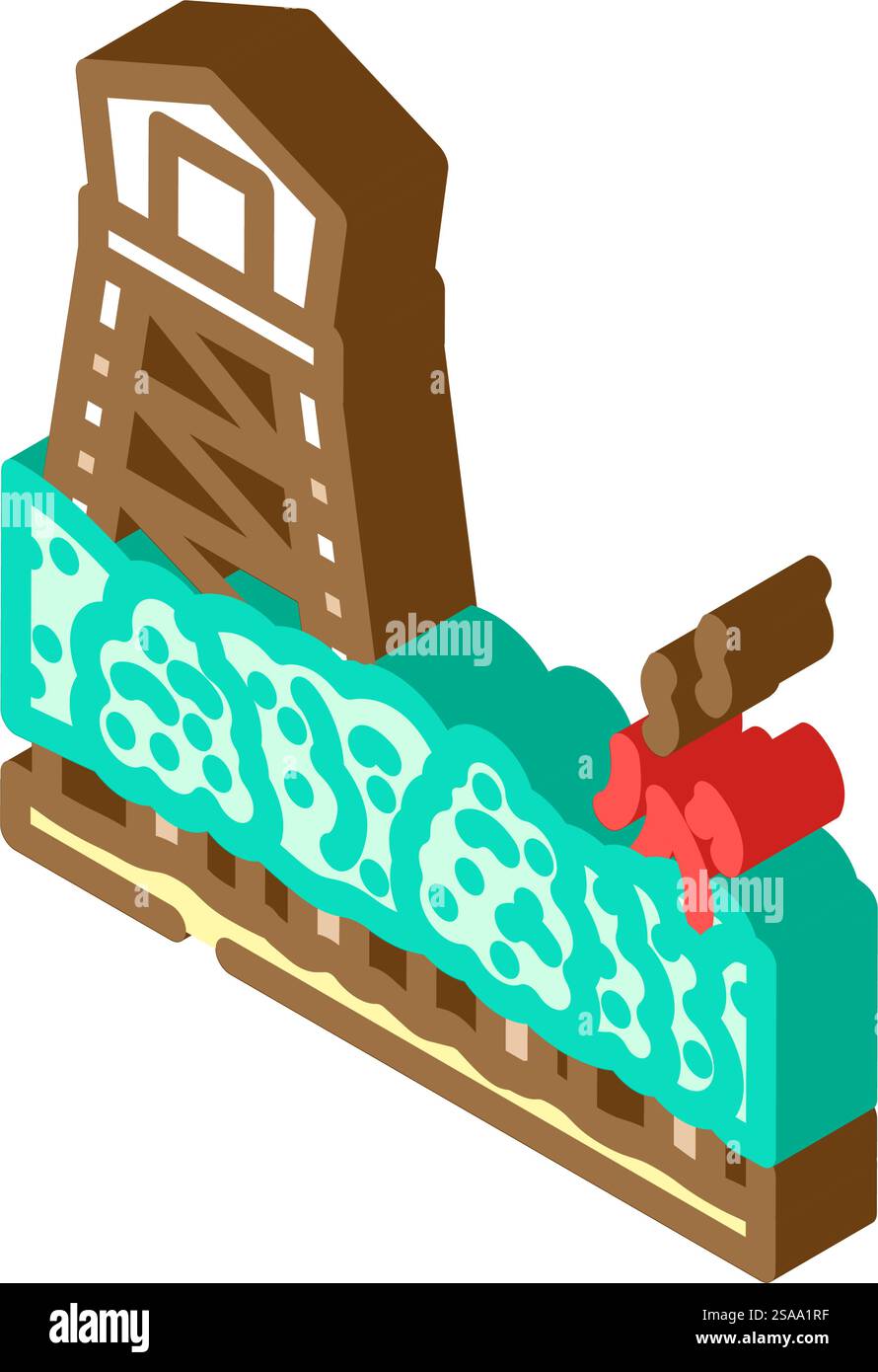 firewatch tower wildfire disaster isometric icon vector. firewatch ...