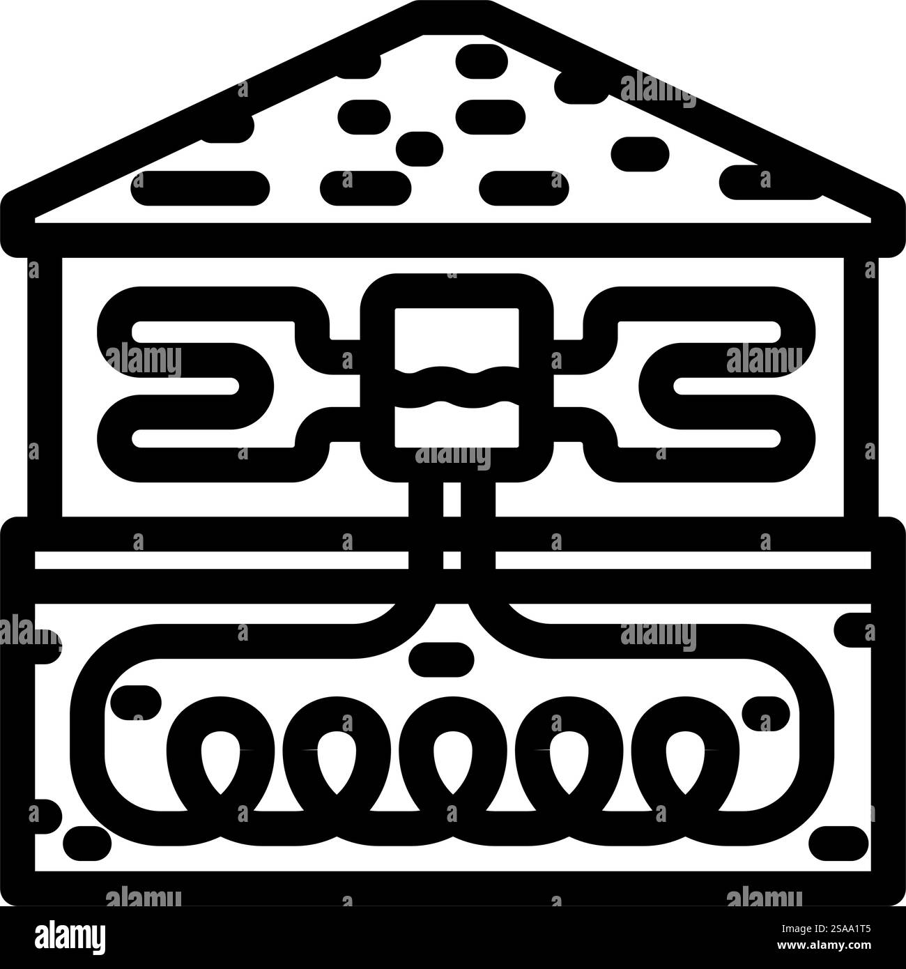 heat exchange geothermal energy line icon vector. heat exchange ...