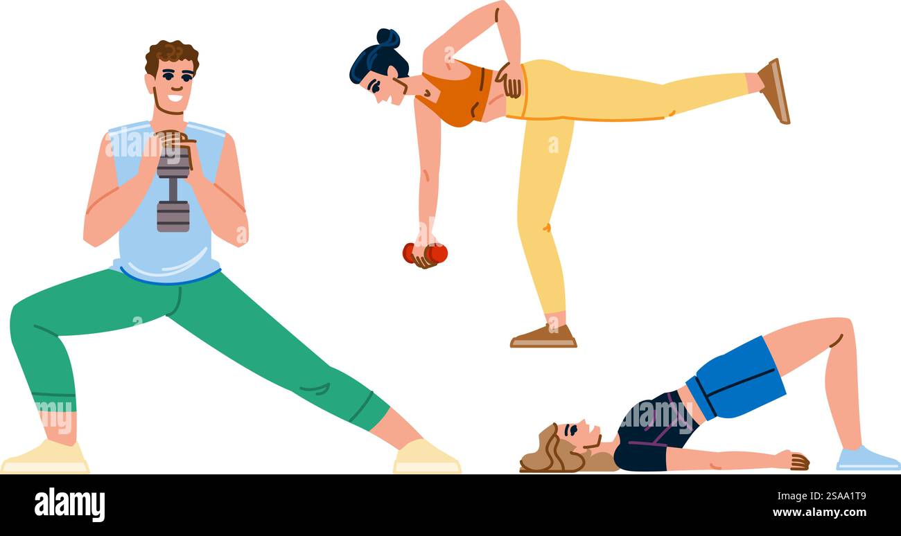 ups fitness exercises leg vector. press raises, hamstrings quads ...
