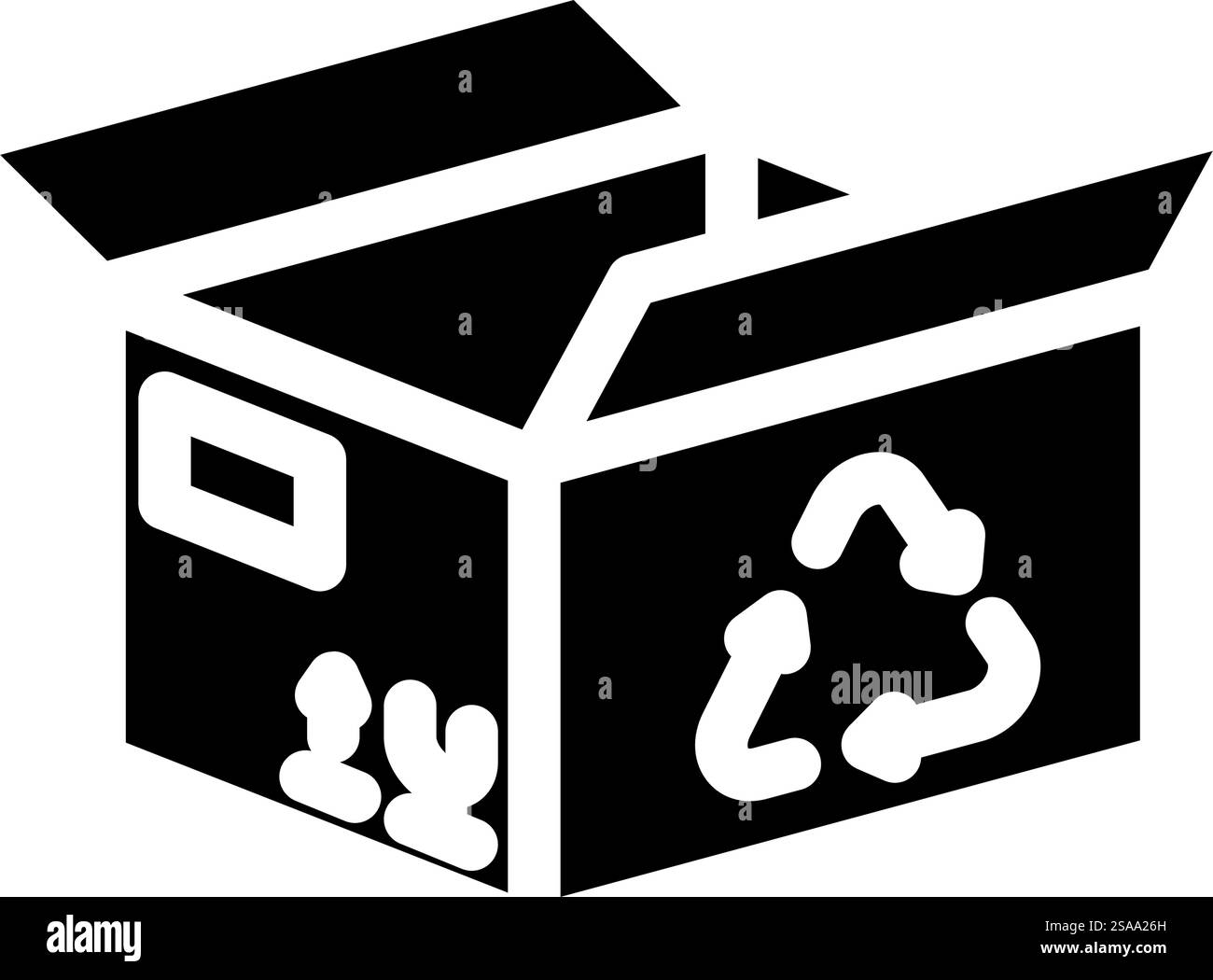 reusable box cardboard packaging glyph icon vector. reusable box ...