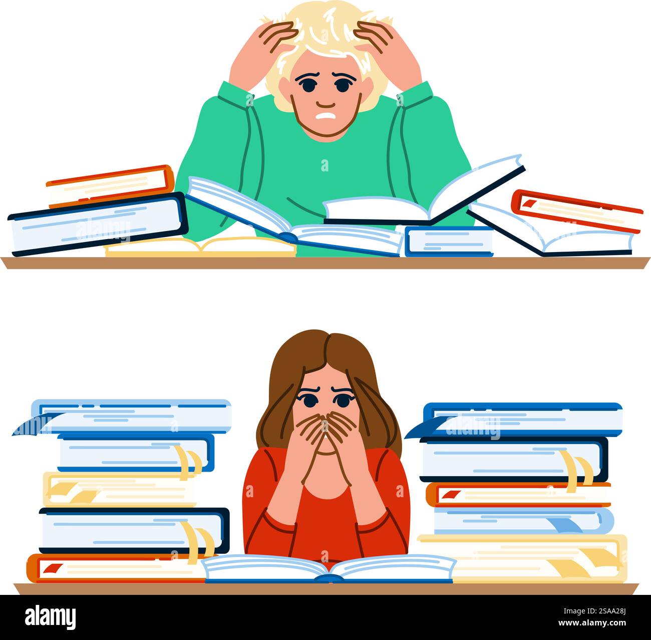 Concentration student exam stress vector procrastination tension hi-res ...