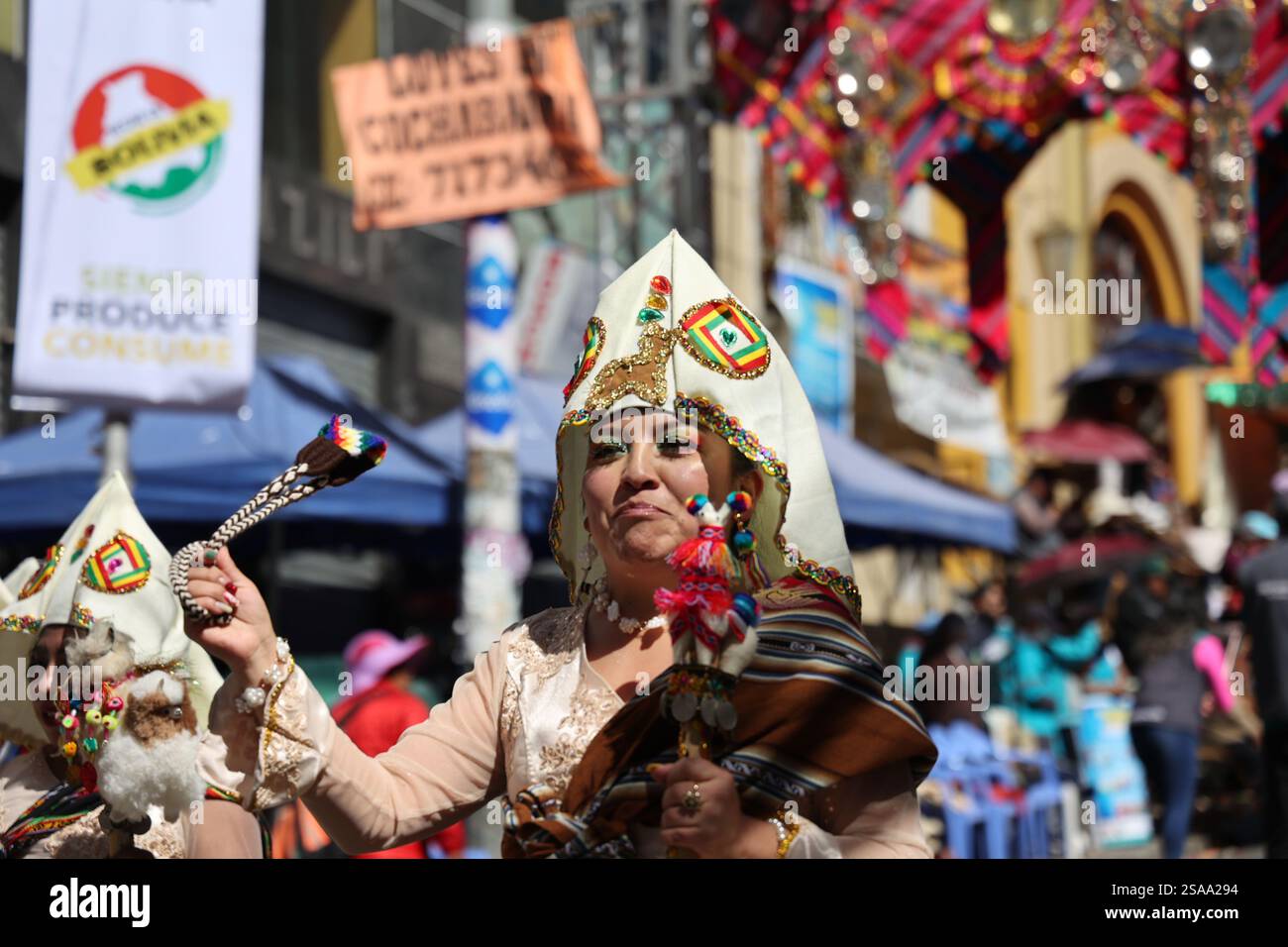 La Paz, Bolivia, Fiesta del Gran Poder ( 2023). Inspired by historical events: Incas ...