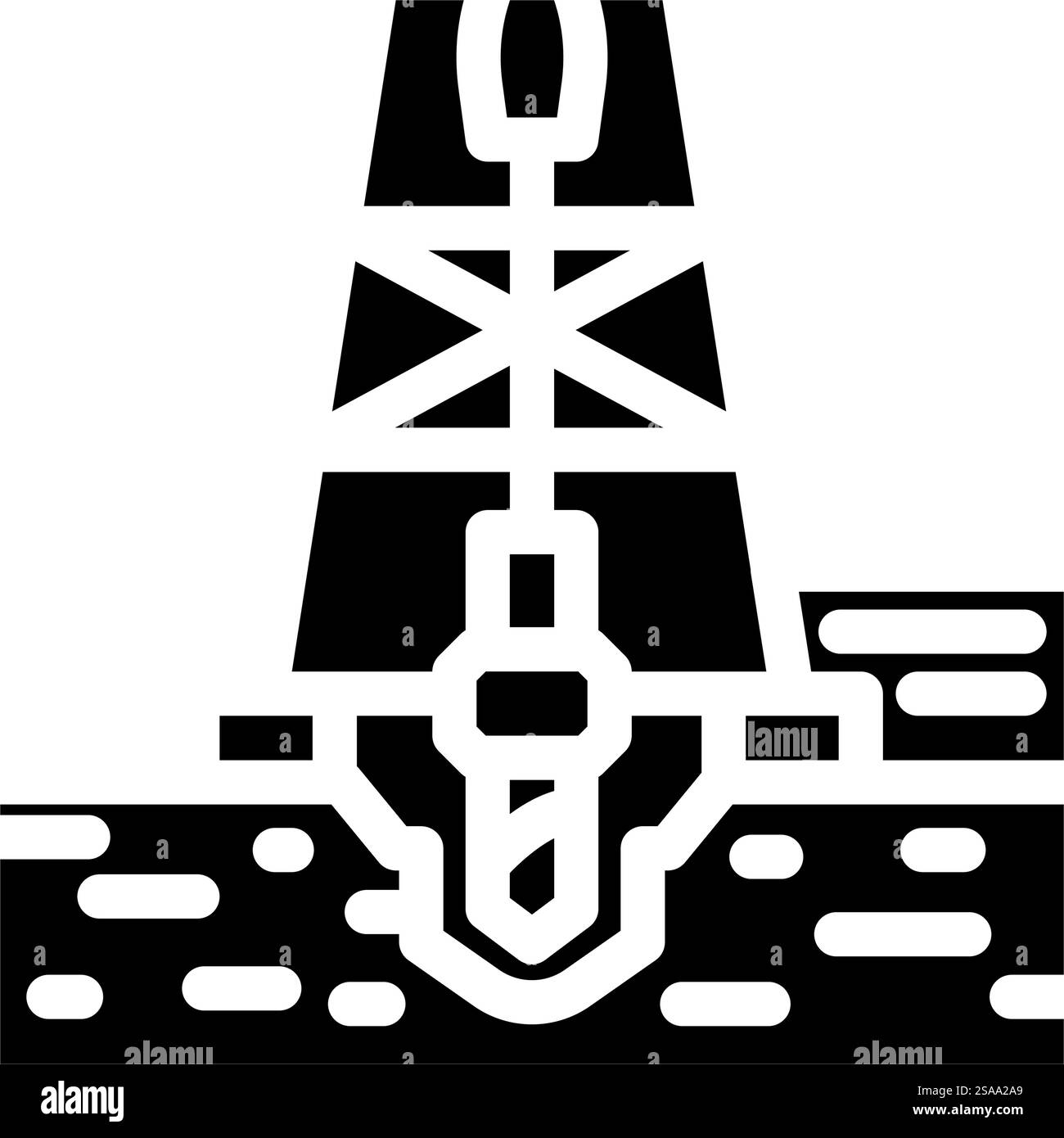 drilling oil industry glyph icon vector. drilling oil industry sign ...