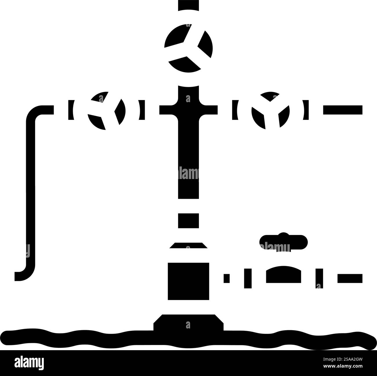 wellhead oil industry glyph icon vector. wellhead oil industry sign ...