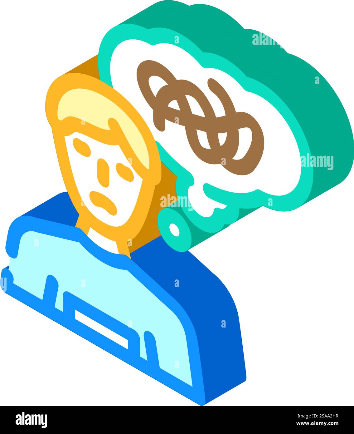 memory loss confusion disease symptom isometric icon vector. memory ...