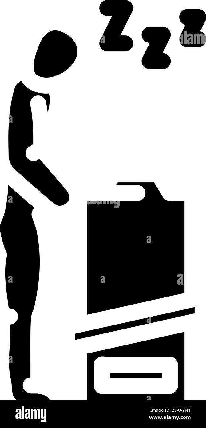 fatigue weakness disease symptom glyph icon vector. fatigue weakness ...