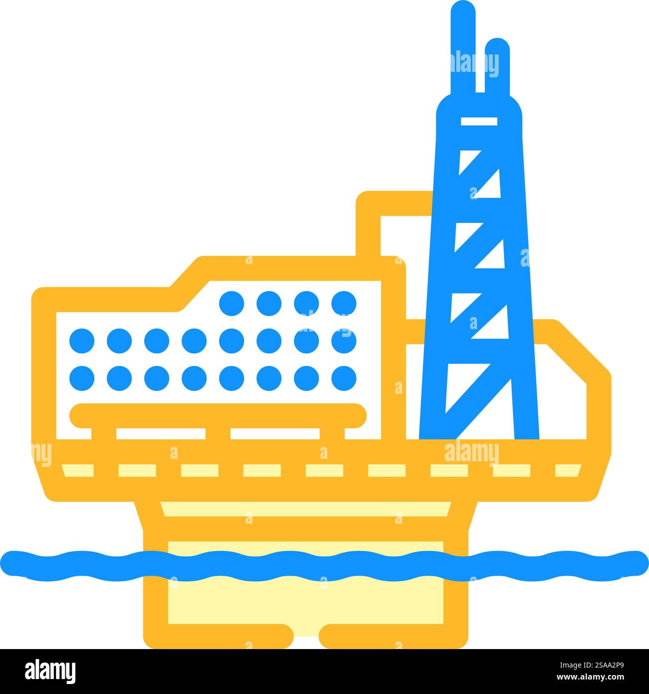 platform oil industry color icon vector. platform oil industry sign ...