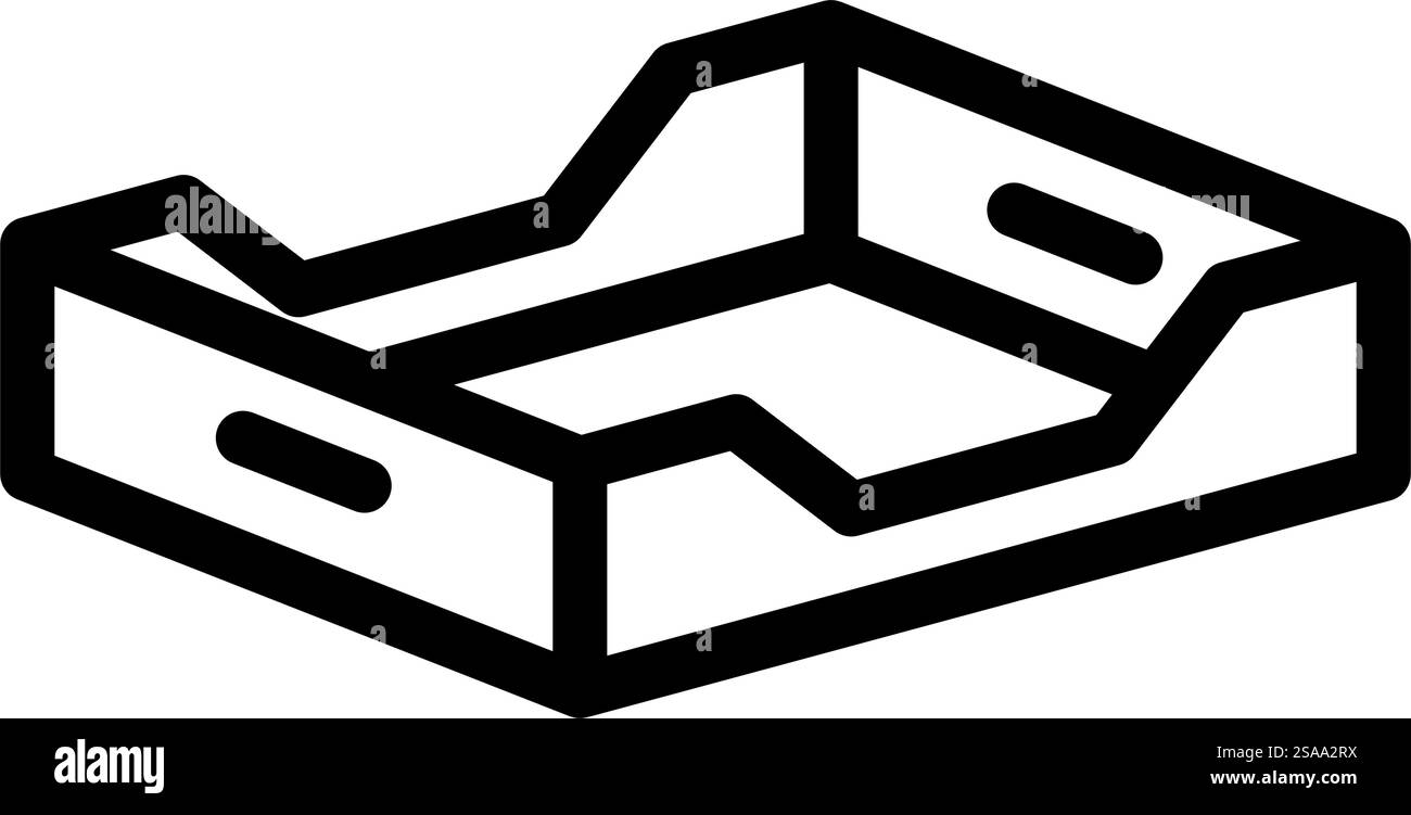 trays cardboard packaging line icon vector. trays cardboard packaging sign. isolated contour ...