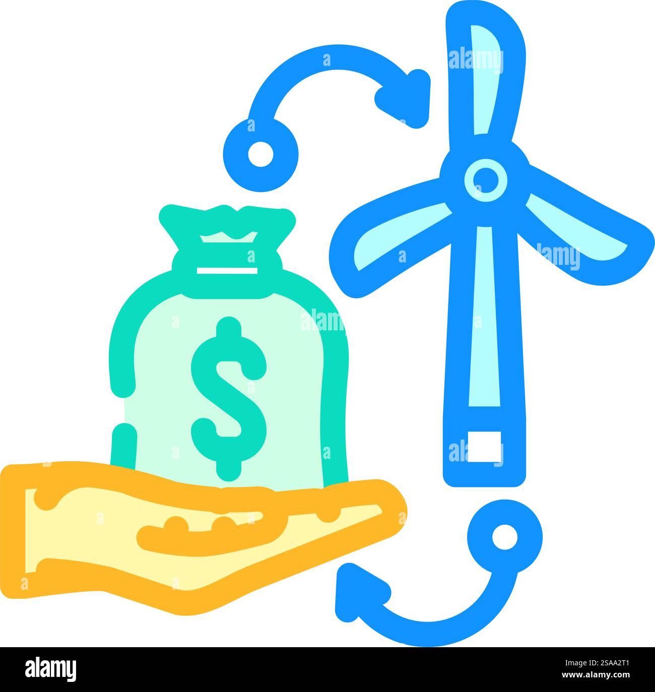 renewable credit energy conservation color icon vector. renewable ...