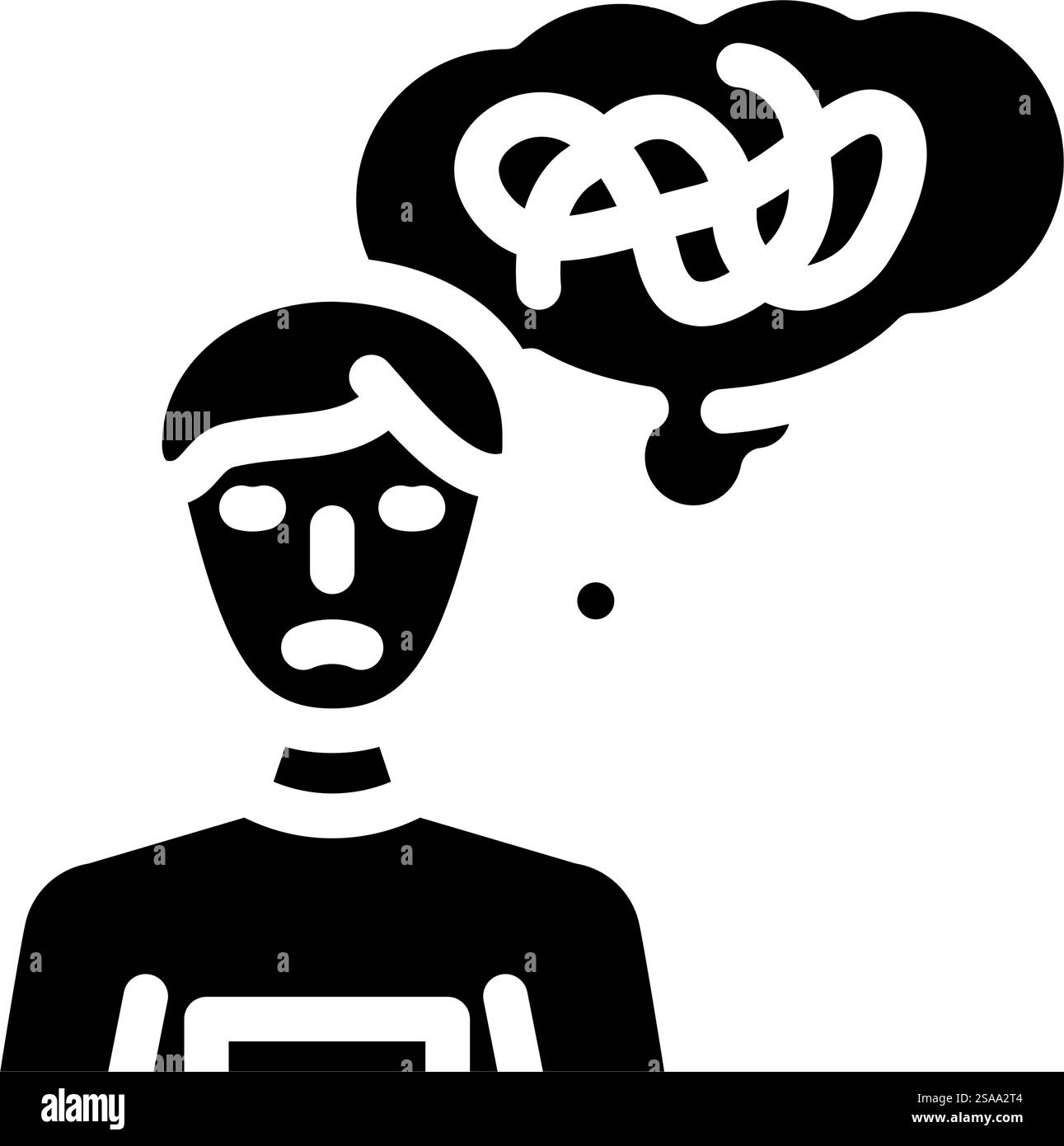 memory loss confusion disease symptom glyph icon vector. memory loss ...