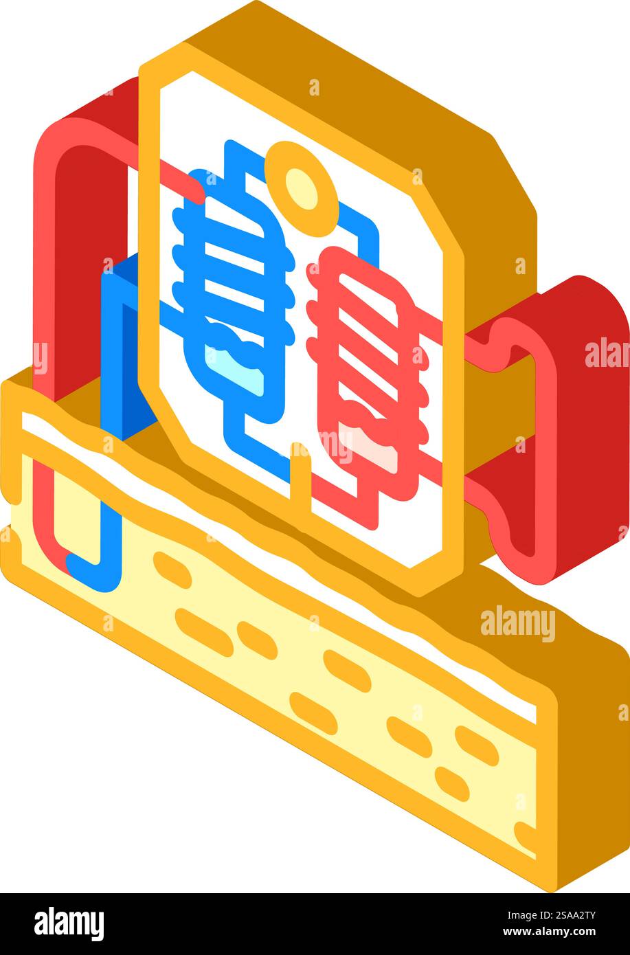 heat recovery geothermal energy isometric icon vector. heat recovery ...