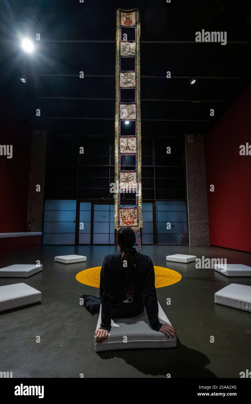 London, UK. 29 January 2025. ‘Epilogue’, 2024, acrylic on Kamasan canvas, at the preview of ...