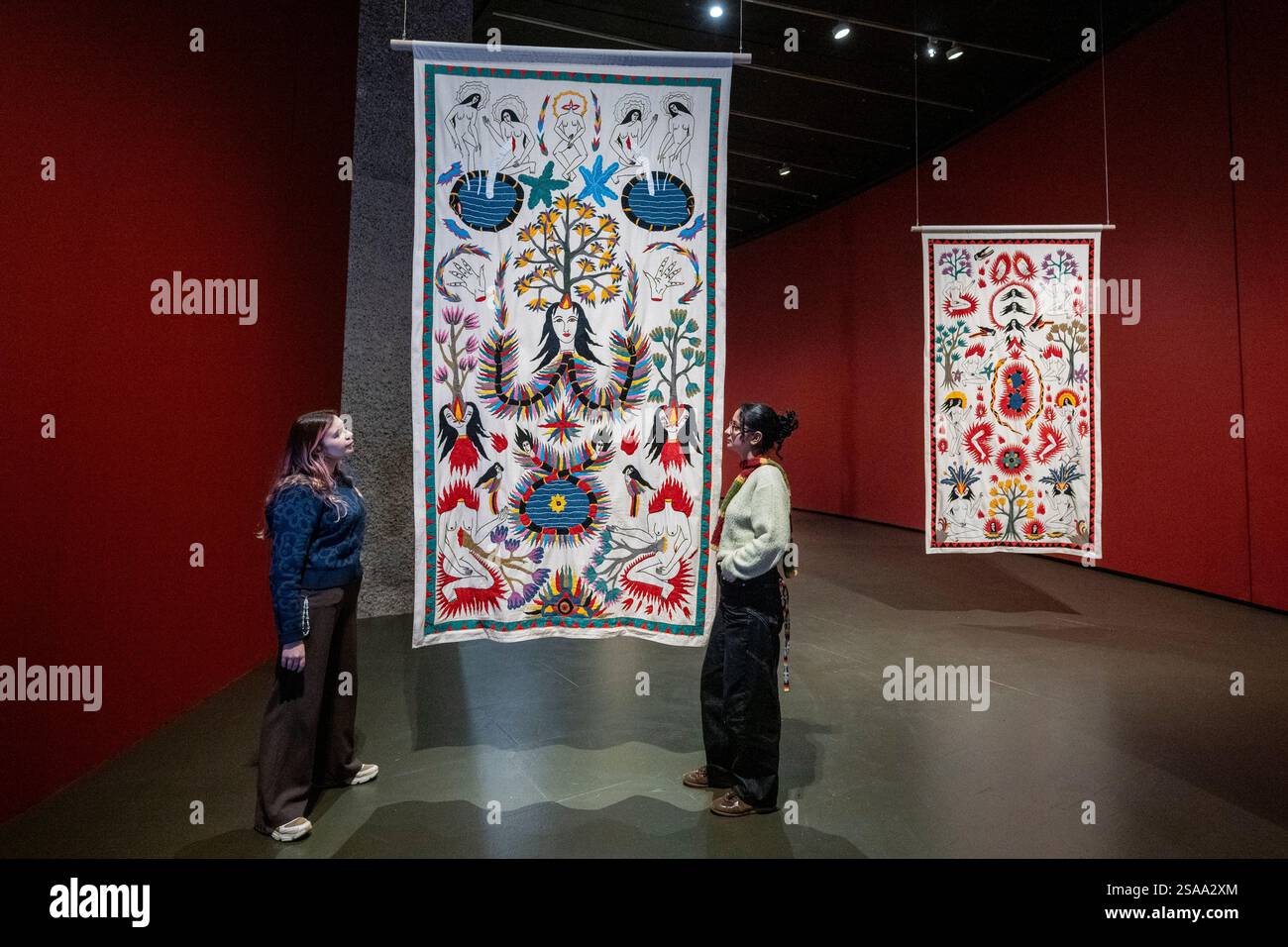 London, UK. 29 January 2025. ‘Act Three’, 2024, embroidery on canvas, at the preview of ‘Into ...