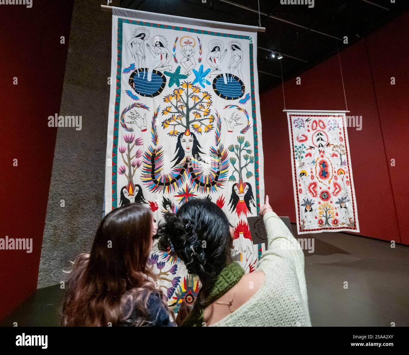 London, UK. 29 January 2025. ‘Act Three’, 2024, embroidery on canvas, at the preview of ‘Into ...