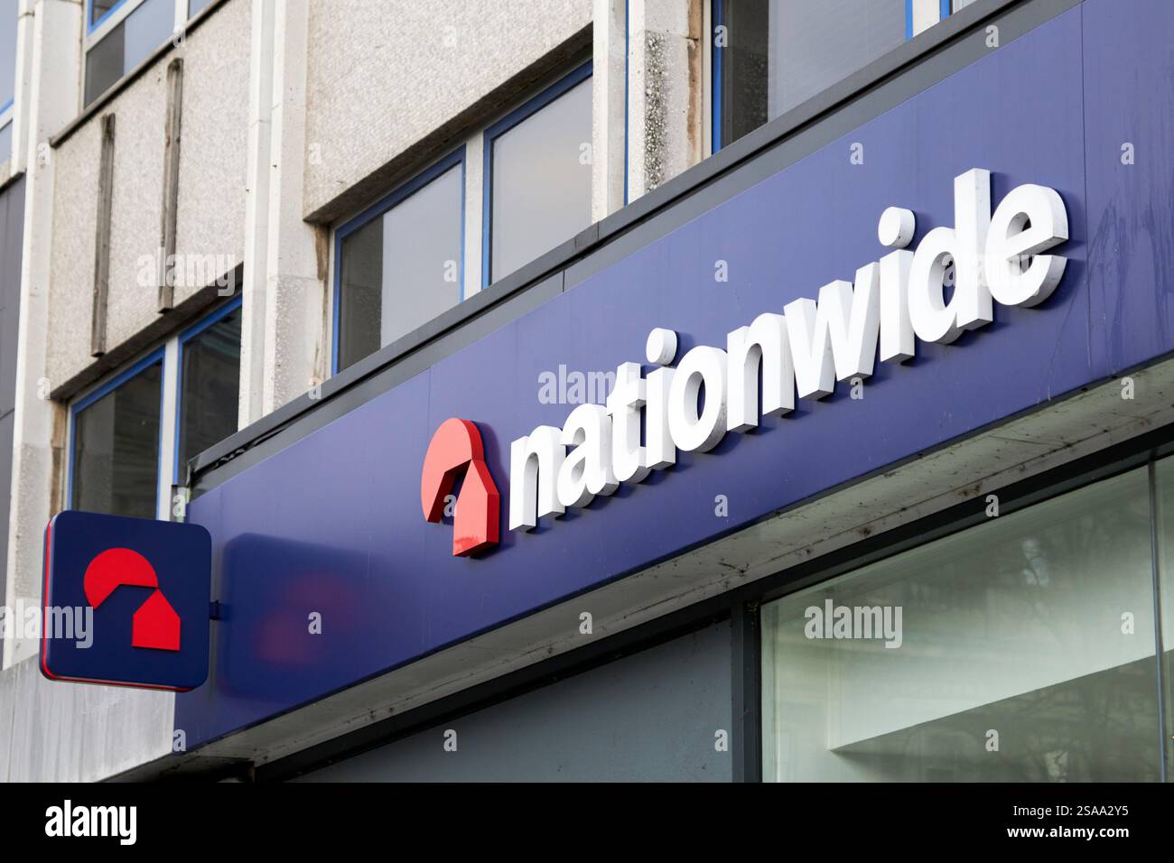 nationwide building society logo above a branch in belfast, northern ...