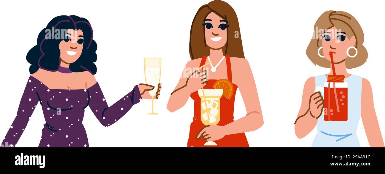 margarita woman cocktail vector. cosmopolitan mojito, daiquiri spritz ...