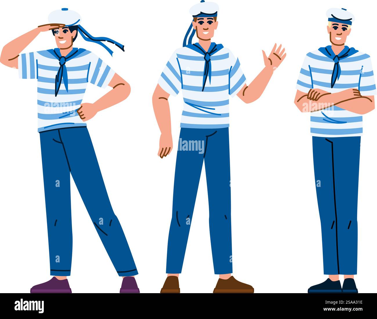 ship sailor man vector. captain maritime, sea anchor, deck uniform ship ...