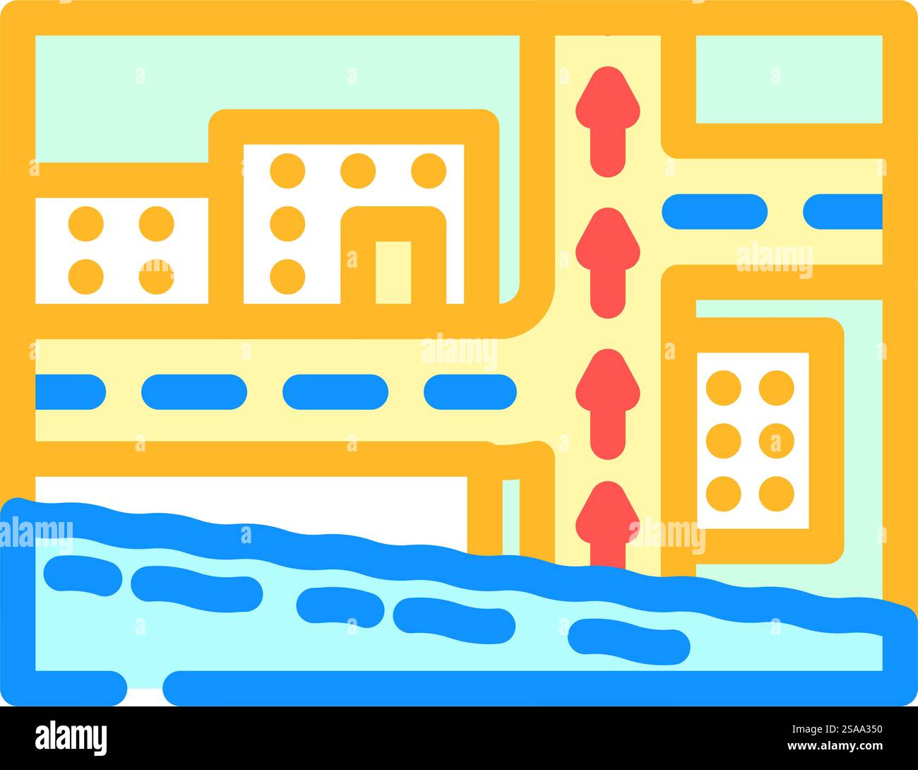 evacuation route disaster color icon vector. evacuation route disaster ...