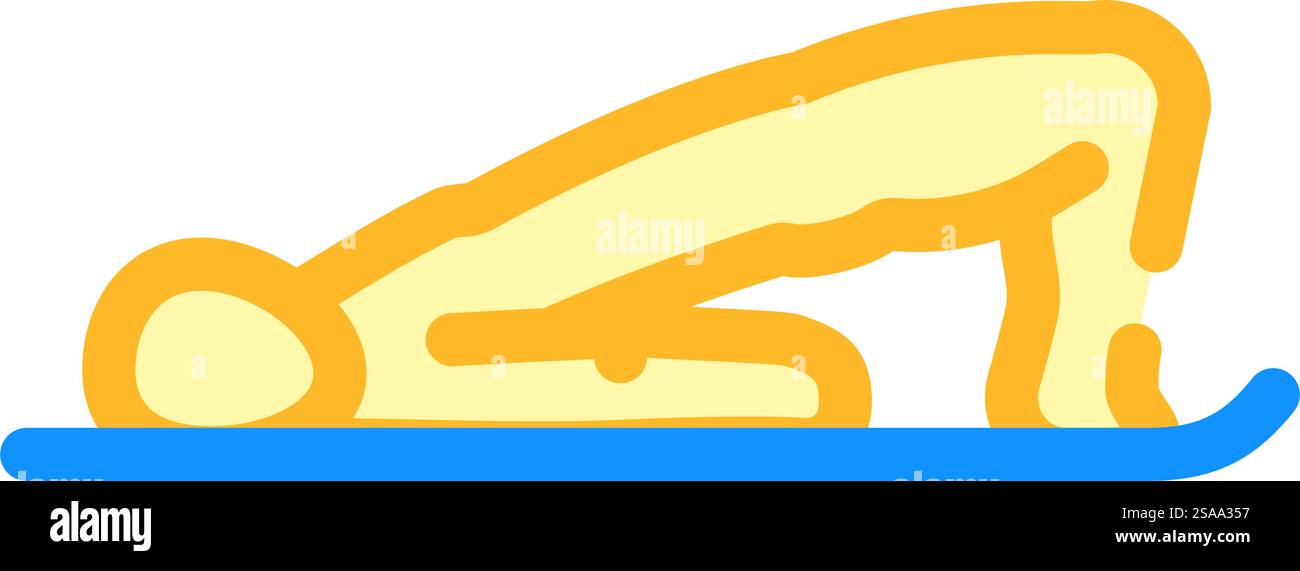 bridge pose setu bandhasana yoga color icon vector. bridge pose setu ...