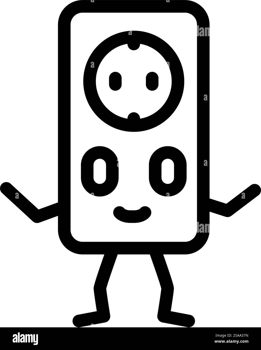 electrical socket character line icon vector. electrical socket ...