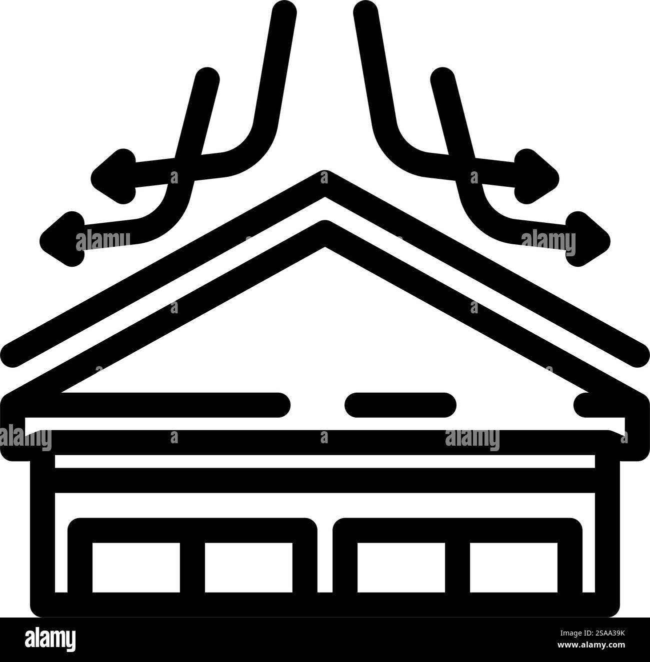 reflective roofing energy conservation line icon vector. reflective ...