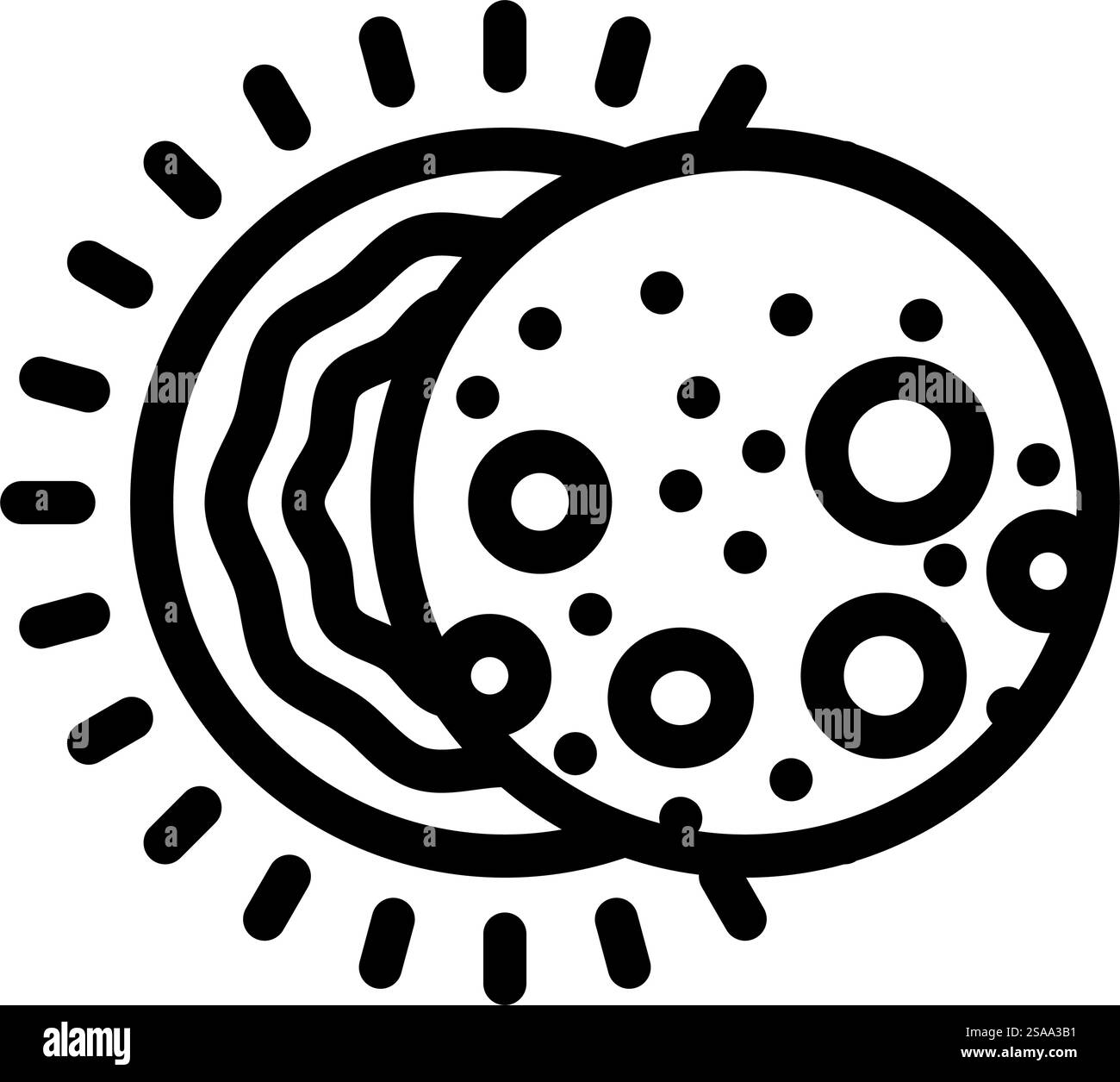 solar eclipse natural phenomena line icon vector. solar eclipse natural ...