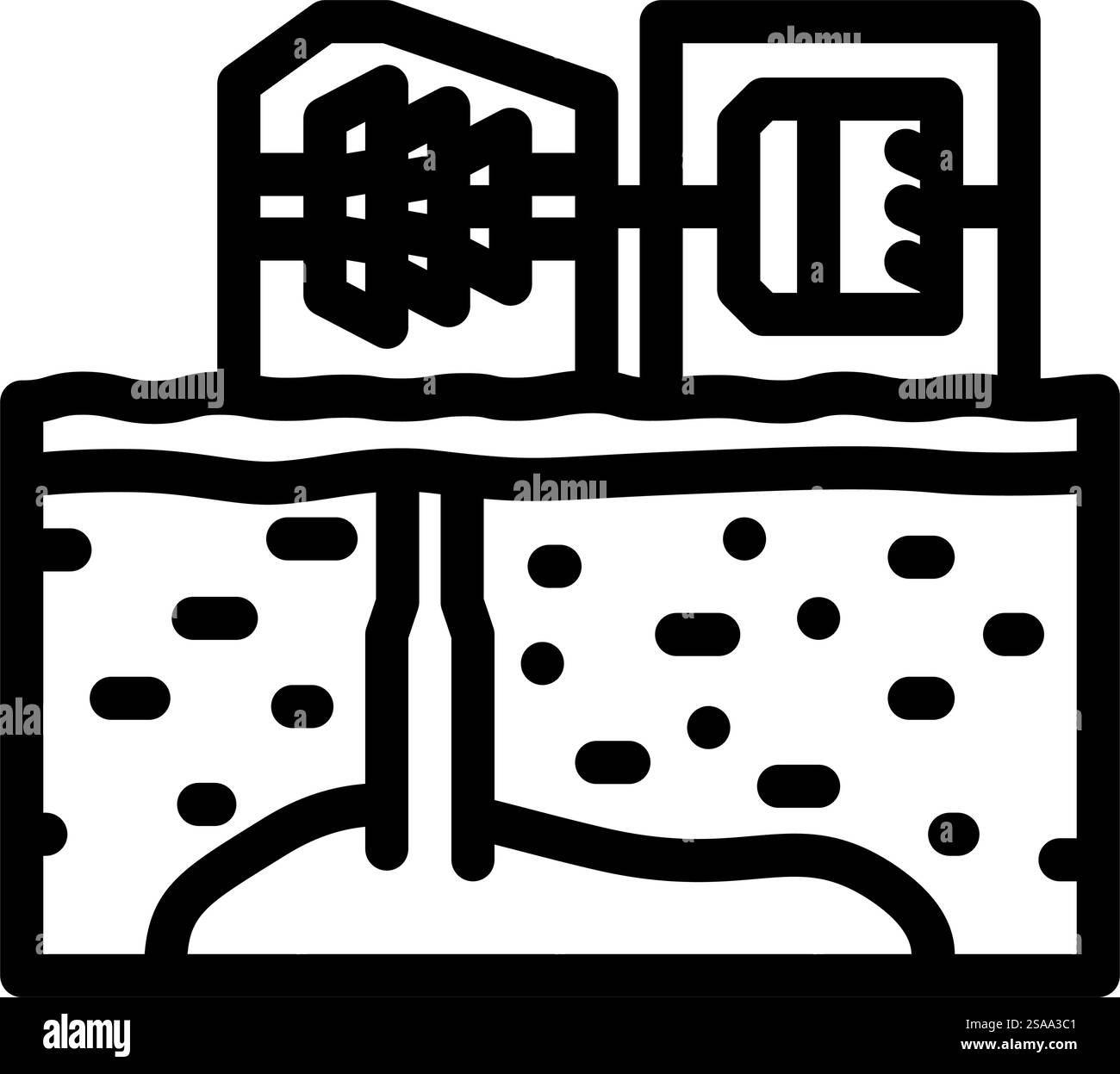 turbine geothermal energy line icon vector. turbine geothermal energy ...