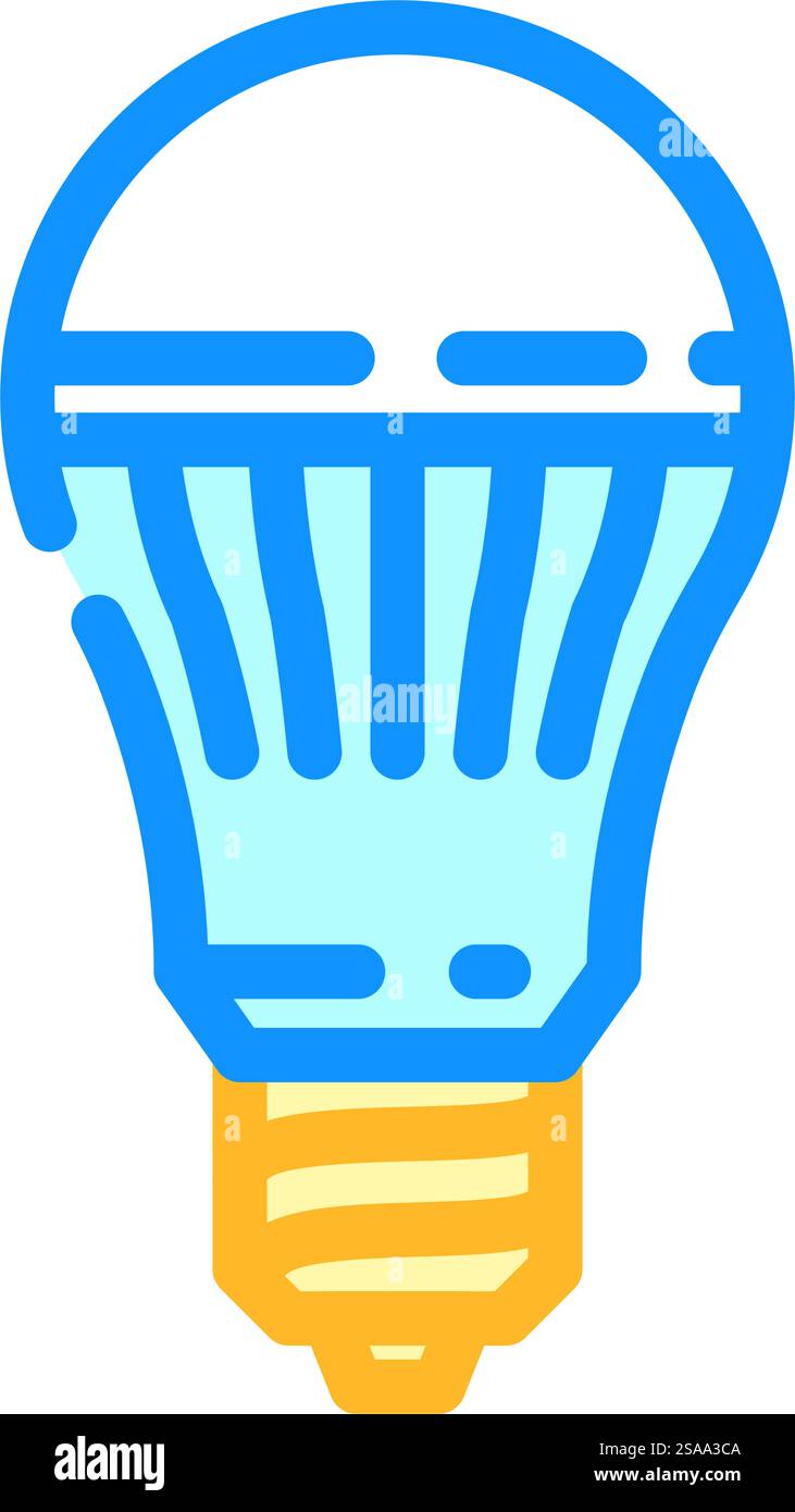 led lighting energy conservation color icon vector. led lighting energy ...