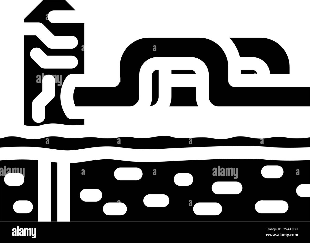 pipeline geothermal energy glyph icon vector. pipeline geothermal ...