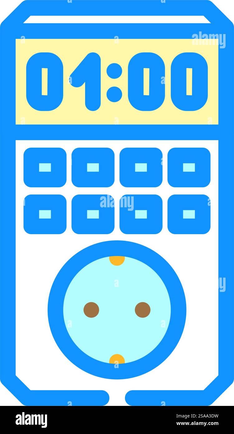 programmable timer energy conservation color icon vector. programmable ...