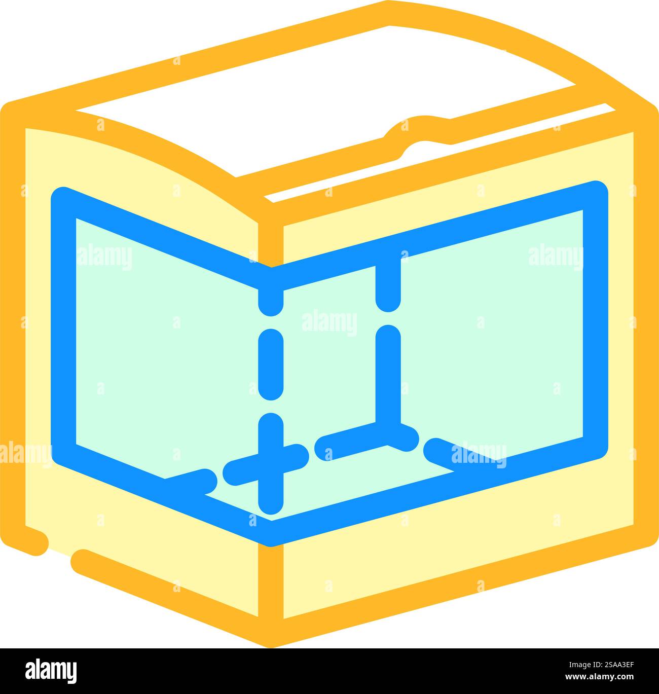 box with window cardboard packaging color icon vector. box with window ...