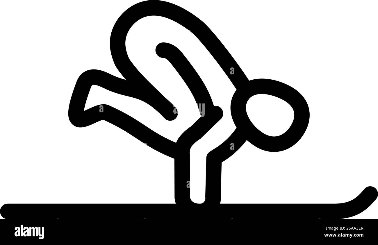 crow pose bakasana yoga line icon vector. crow pose bakasana yoga sign ...