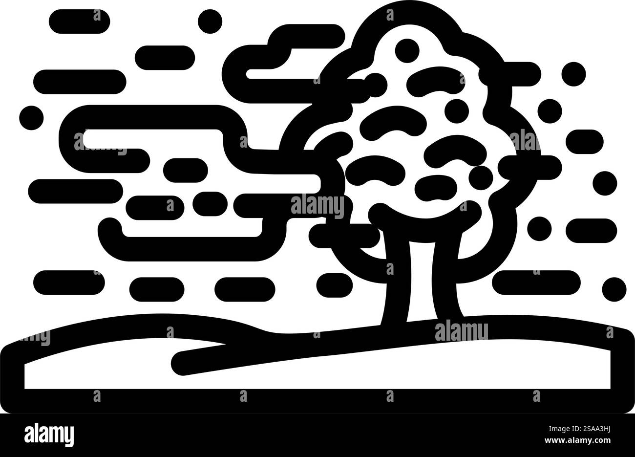 fog natural phenomena line icon vector. fog natural phenomena sign ...