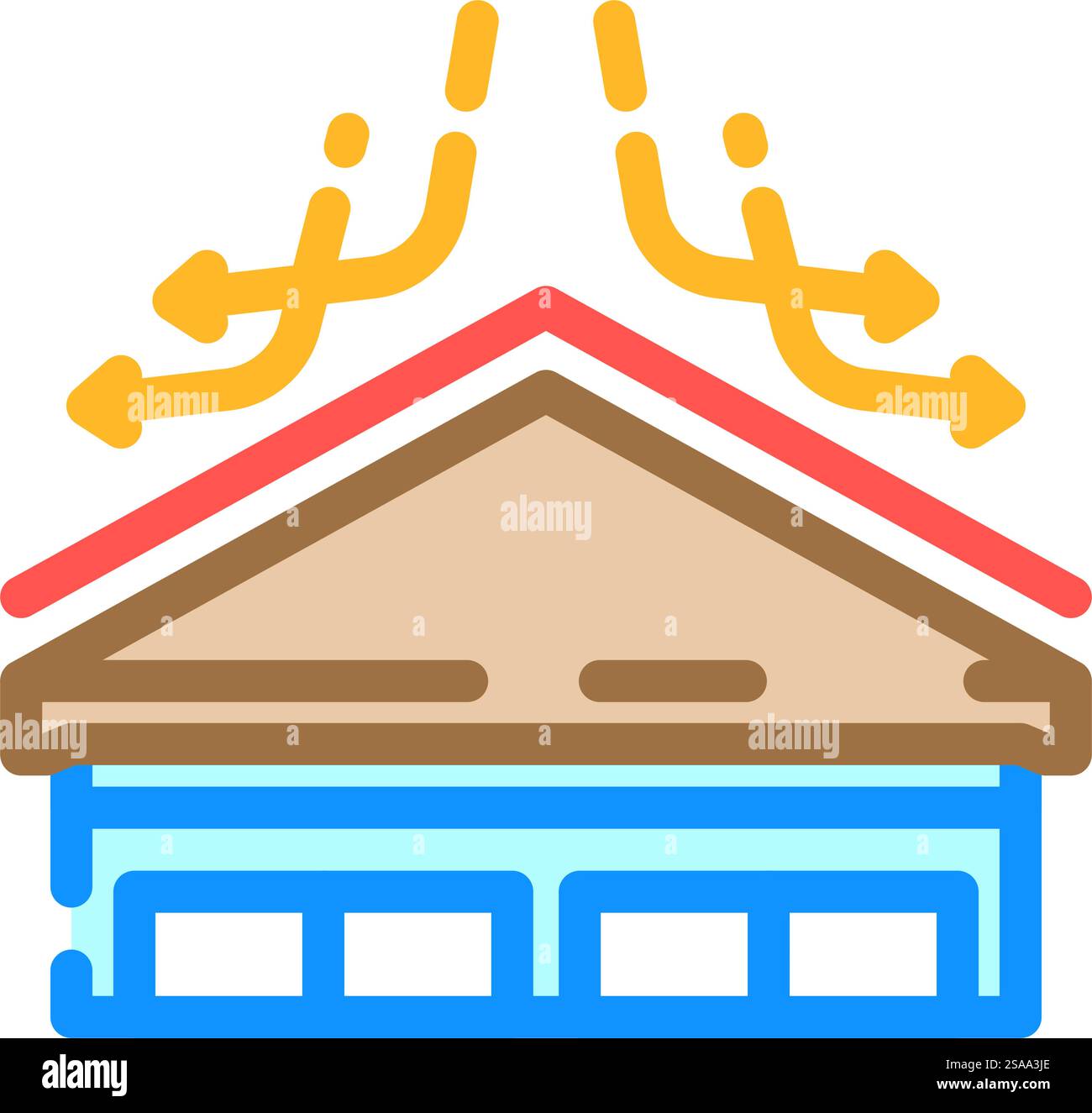 reflective roofing energy conservation color icon vector. reflective ...