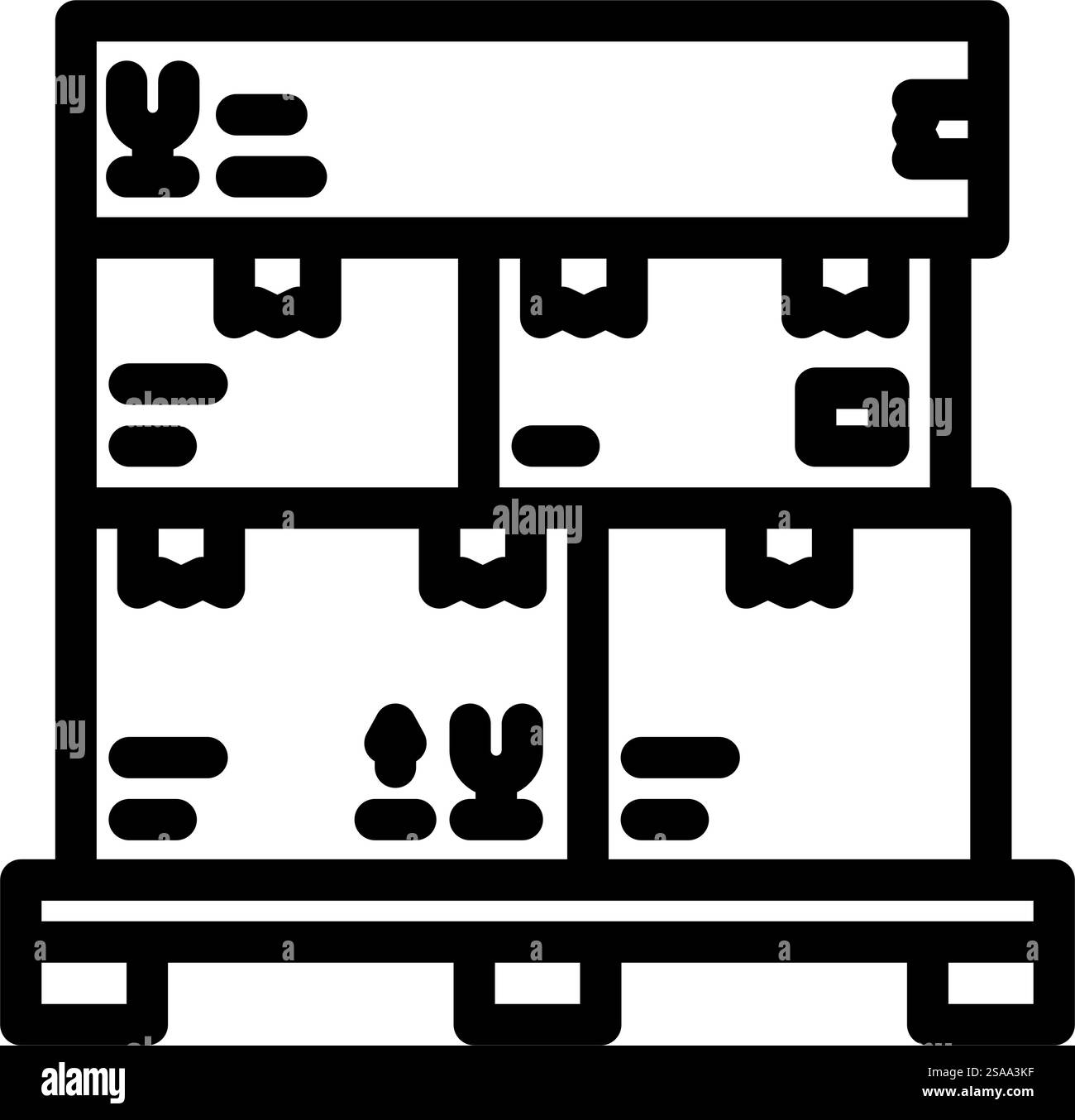 pallet box cardboard packaging line icon vector. pallet box cardboard ...