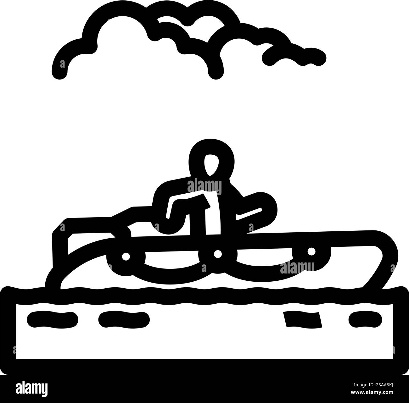 water rescue boat disaster line icon vector. water rescue boat disaster ...